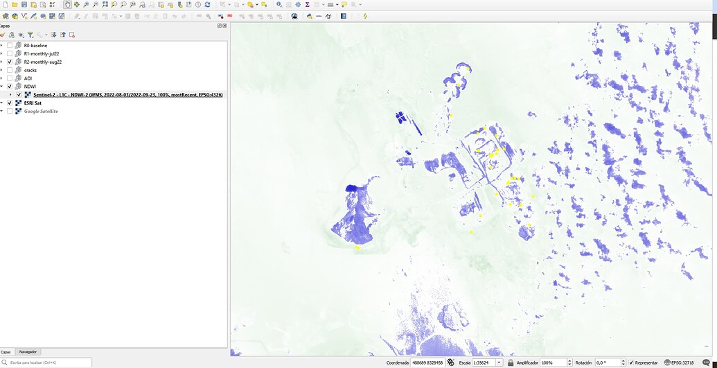 NDWI: custom script for QGIS to match the EO browser - EO Products / Scripts - Forum@Sentinel Hub