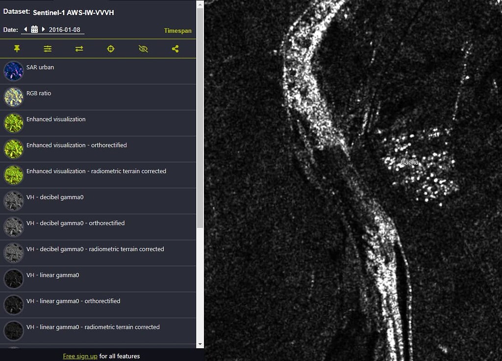 Resolution of sentinel-1 different in EObrowser and on downloaded data ...