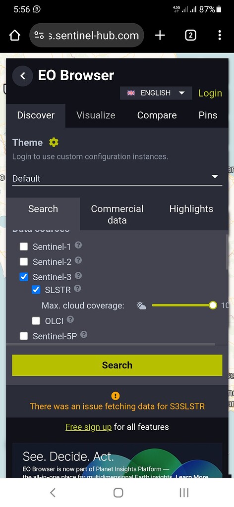 There was an issue fetching data for S3SLSTR - Apps / Services - Forum@Sentinel Hub